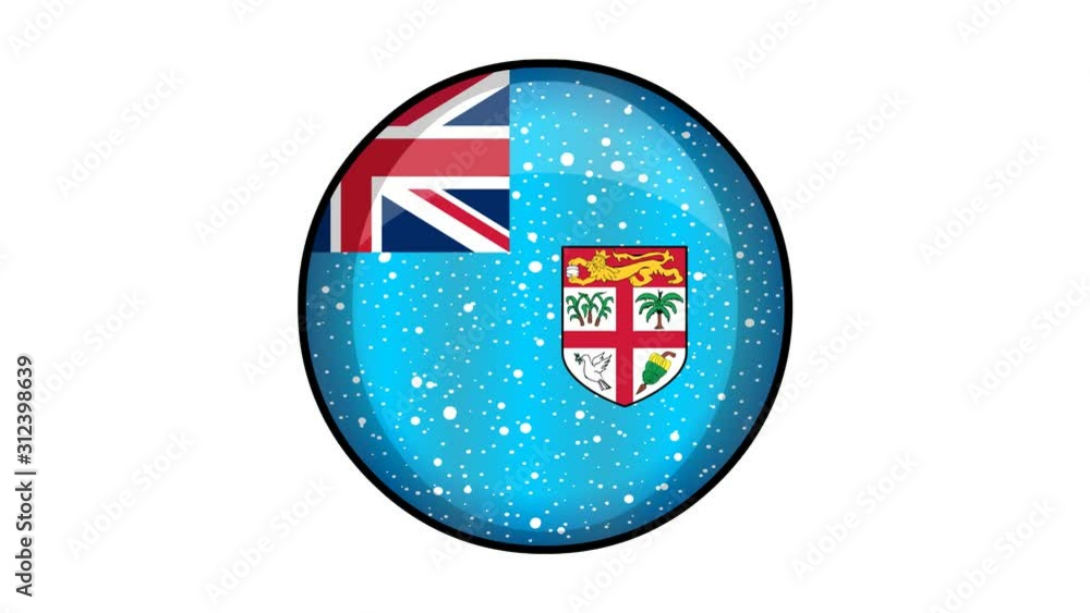 Animated Fiji flag cartoon illustration with glitter animation Stock ...