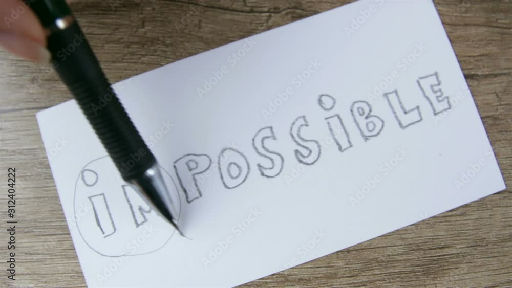 Remove The Word Impossible To Read Possible Concept For Self Belief ...