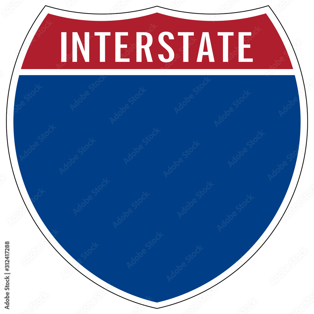 gz645 GrafikZeichnung - english - blank interstate highway road sign ...