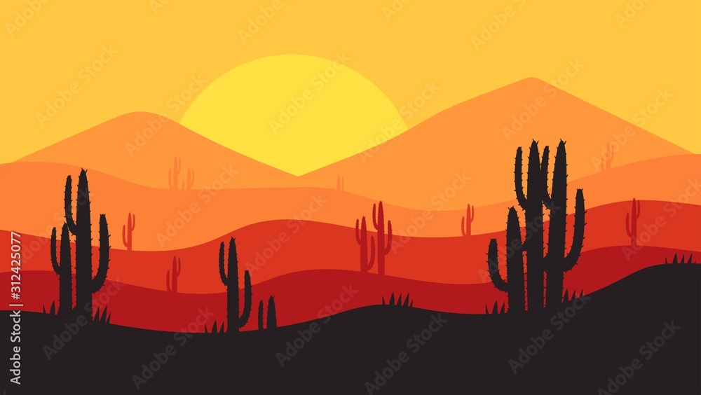 simple desert landscape background design, for landing pages, webs ...
