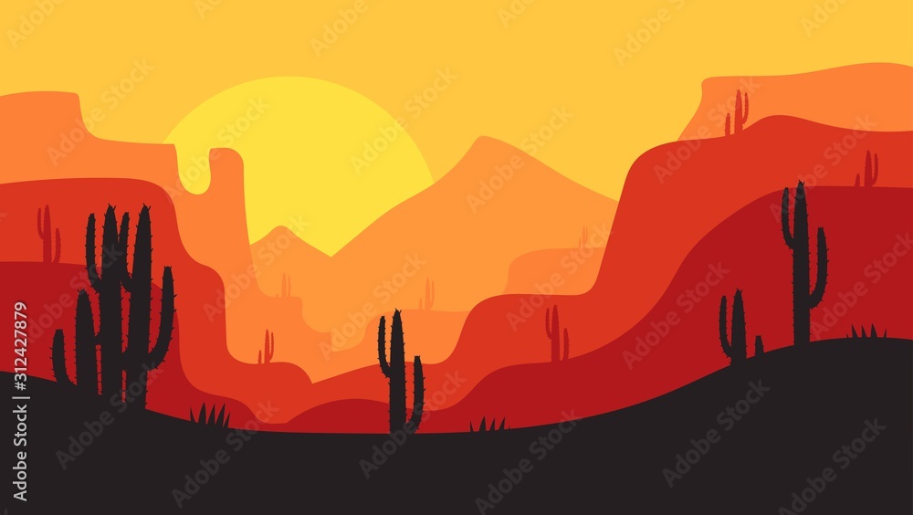 simple desert landscape background design, for landing pages, webs ...