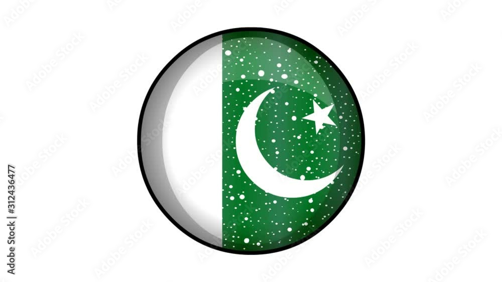 Animated Pakistan flag cartoon illustration with glitter animation ...