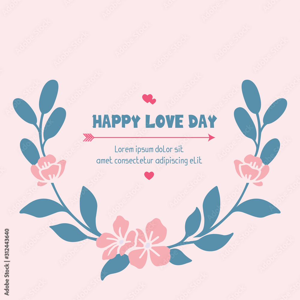 Simple shape Pattern of leaf and floral frame, for happy love day ...