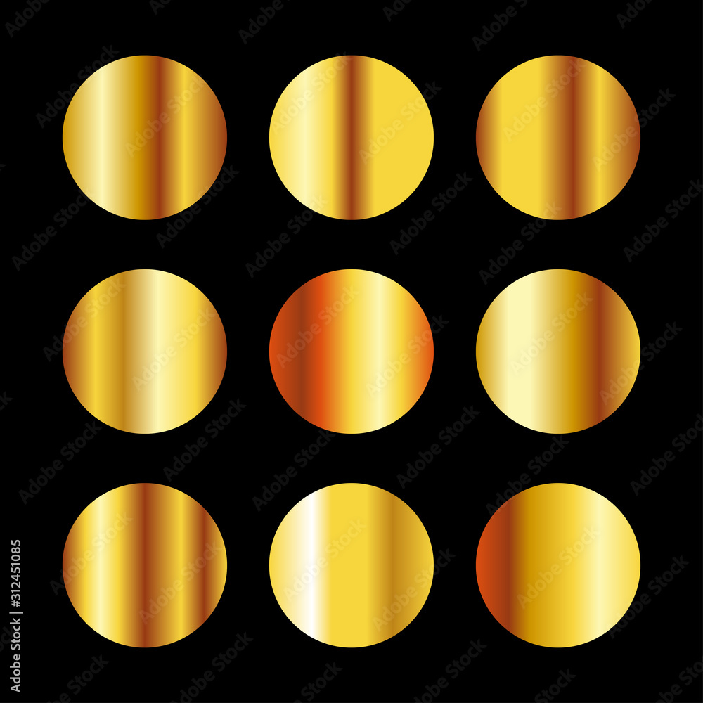 collection of gold color palette vector Stock Vector | Adobe Stock