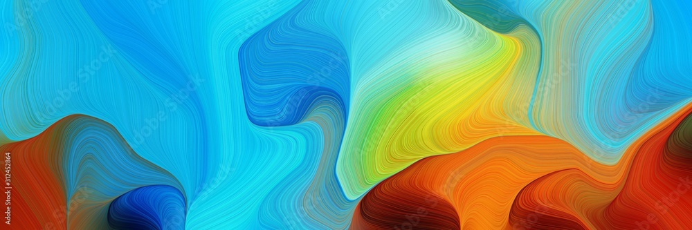horizontal colorful abstract wave background with medium turquoise ...
