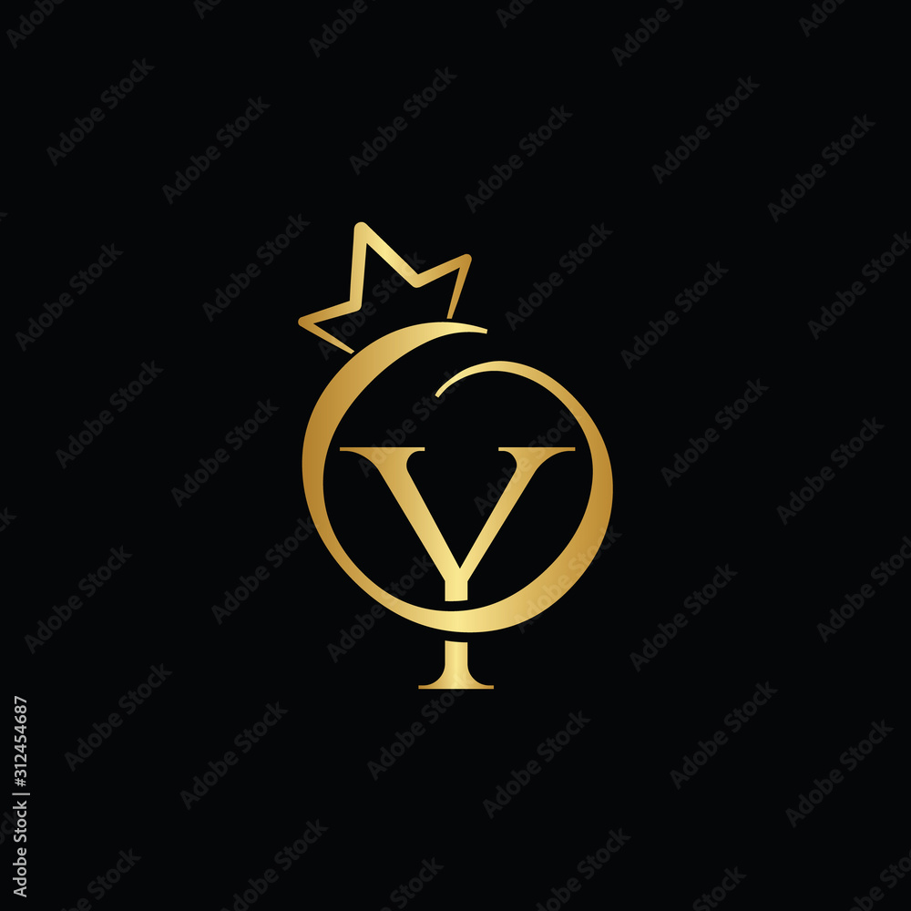 Gold creative letter Y logo design template vector EPS Stock Vector ...