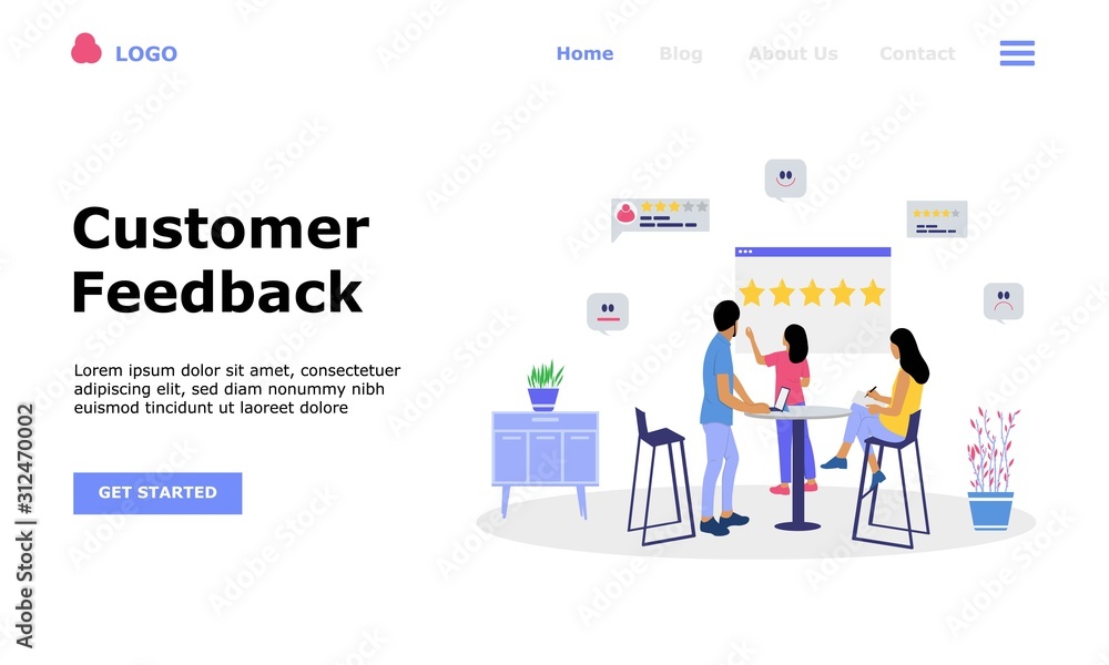 Customer Feedback Vector Illustration Concept, Suitable for web landing ...
