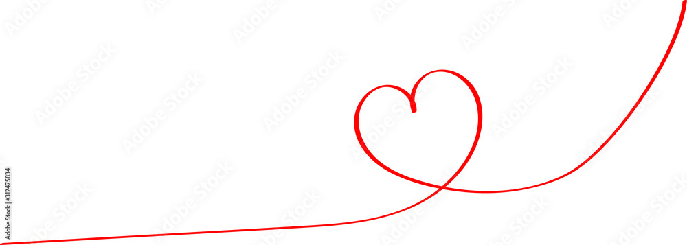 Red heart - outline drawing for an emblem or logo. Template for ...