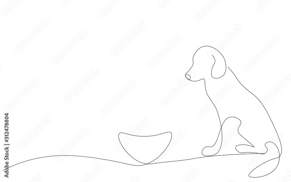 Dog continuous line drawing vector illustration Stock Vector | Adobe Stock