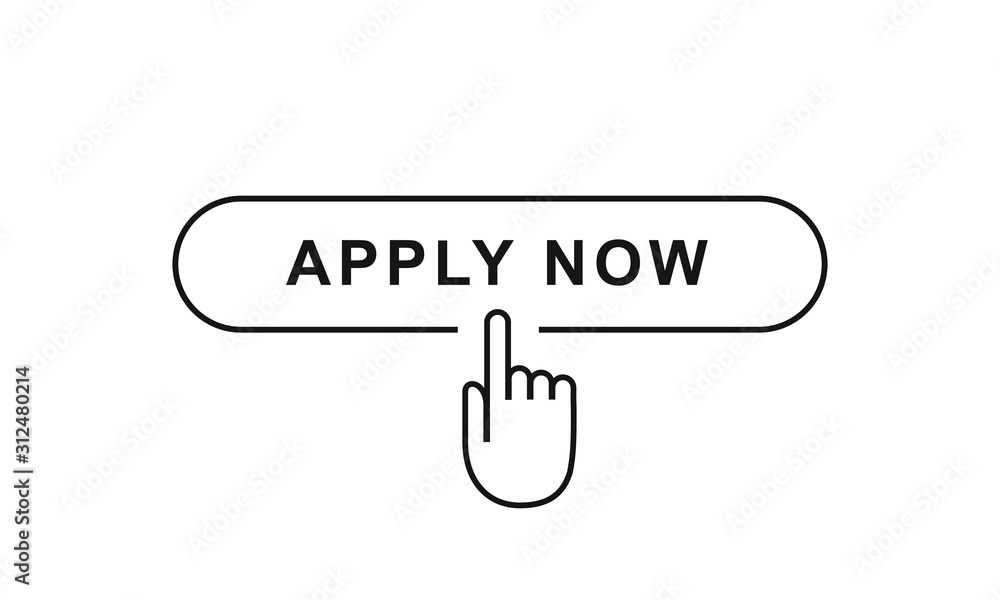 Apply now icon in flat design. vector illustration on white background ...