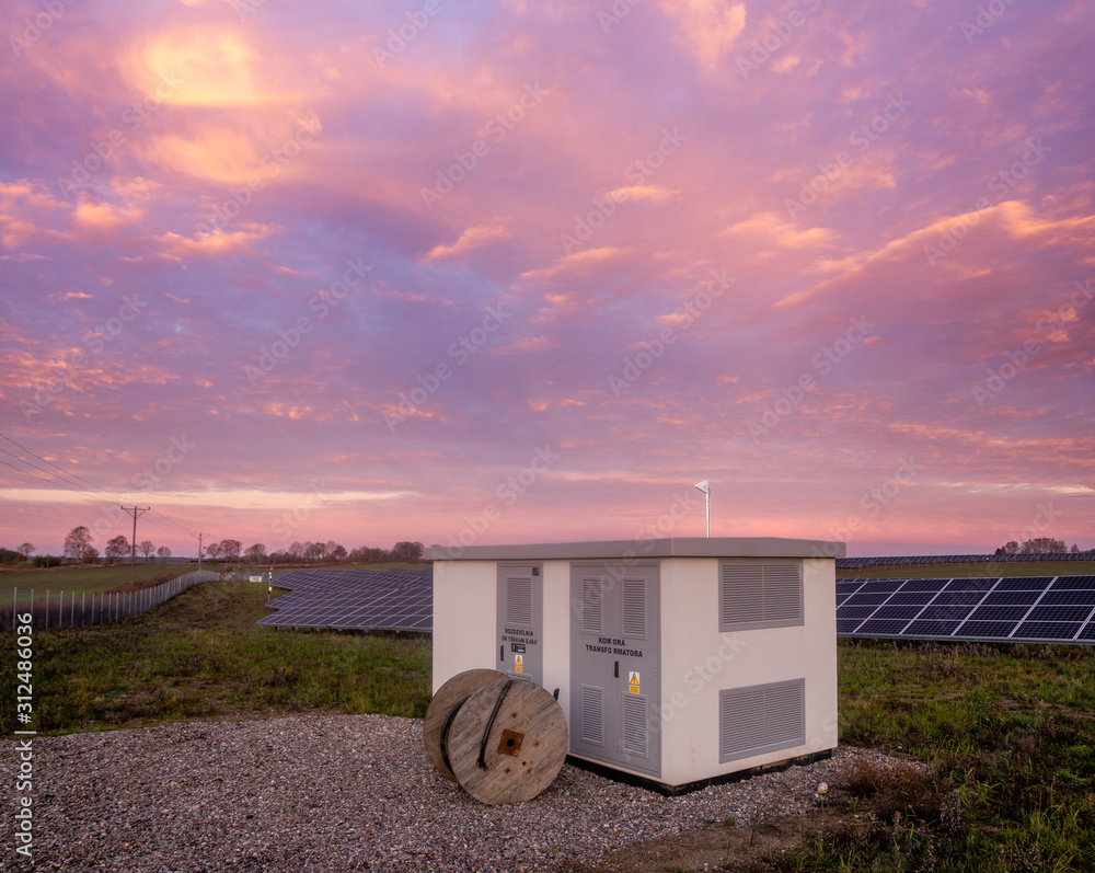 transformer station in the PV plant Stock Photo | Adobe Stock