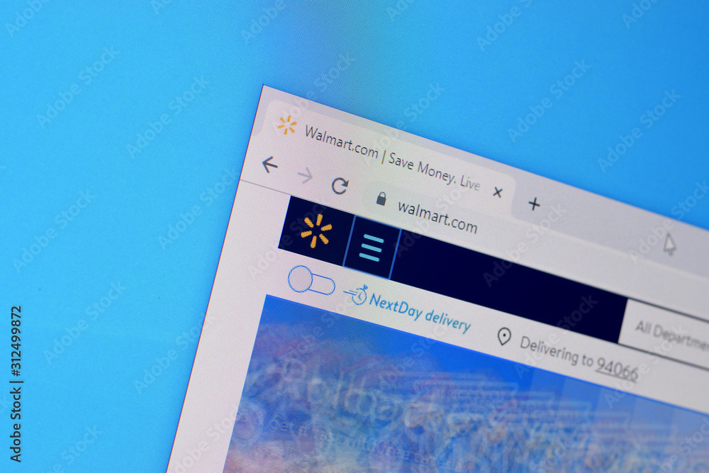 Homepage of walmart website on the display of PC, url - walmart.com ...