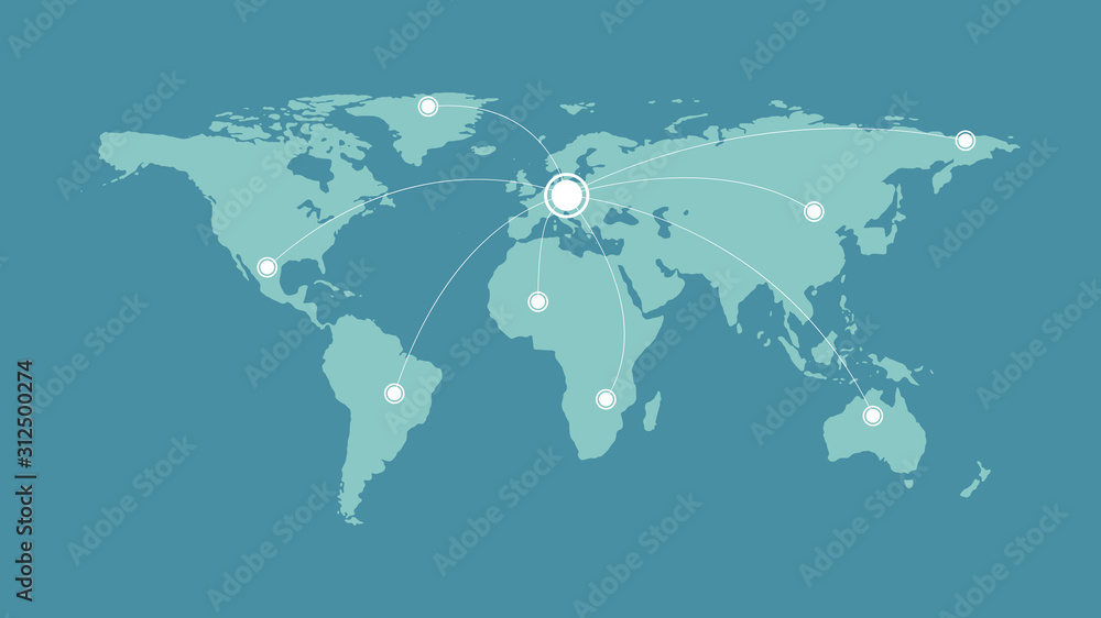Global Logistics Network. World map Stock Illustration | Adobe Stock