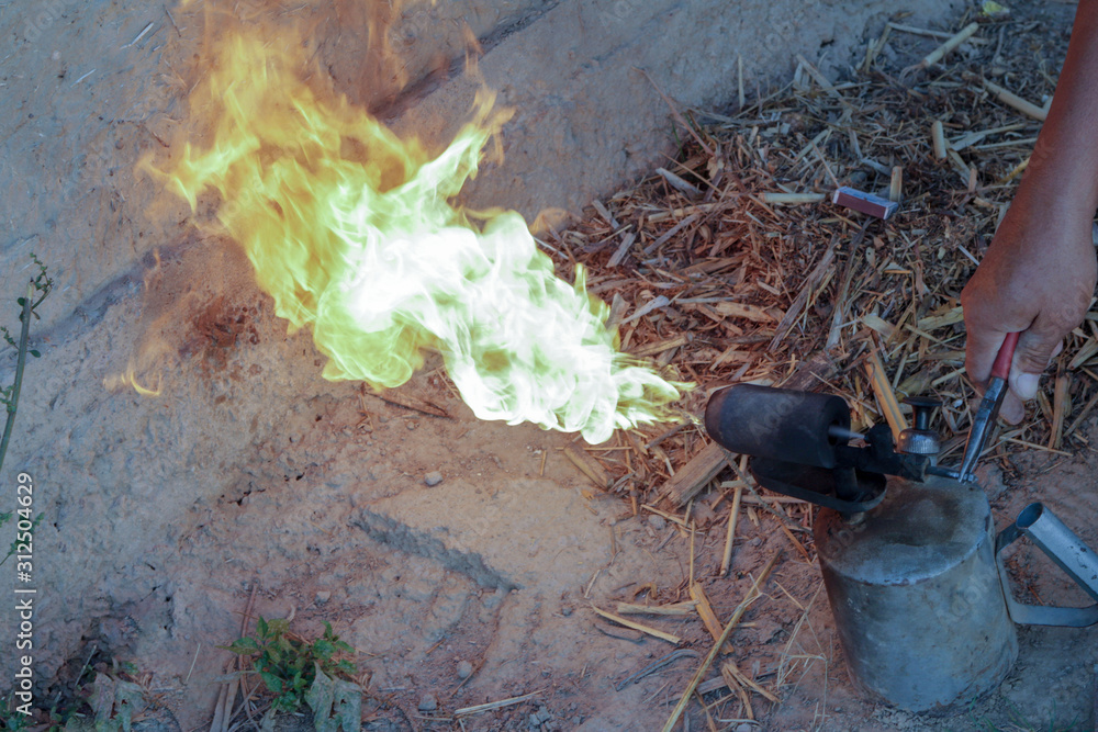 Flame of fire, blowtorch, fire, Flame of a fire from a blowtorch for ...