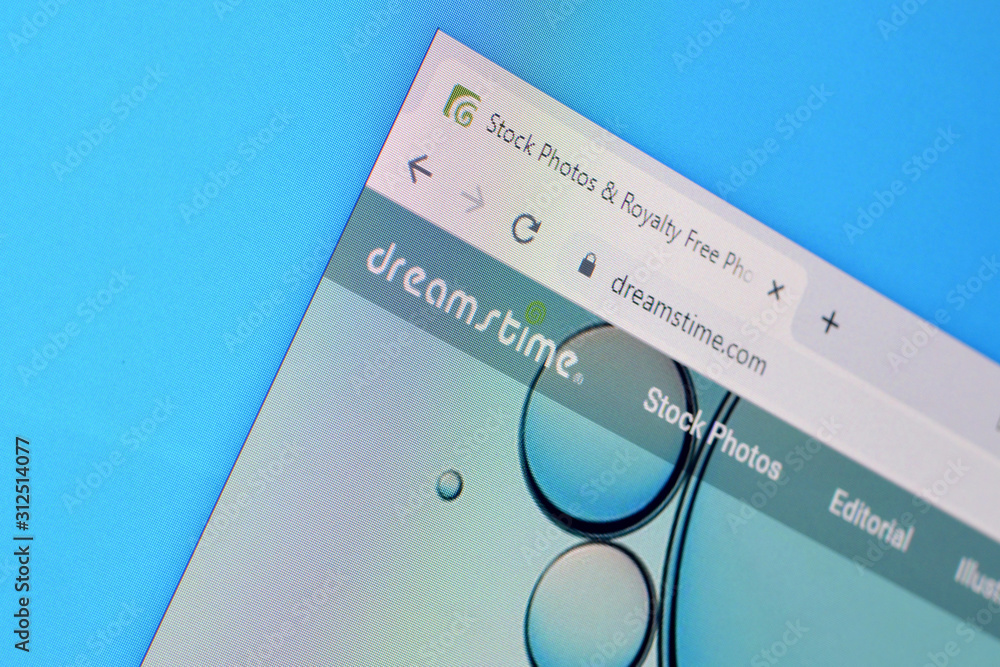 Homepage of dreamstime website on the display of PC, url - dreamstime ...