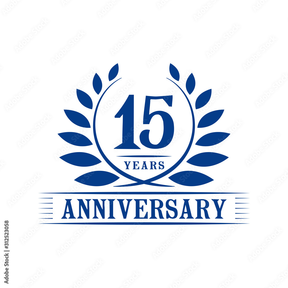 15 years logo design template. Fiftheenth anniversary vector and ...