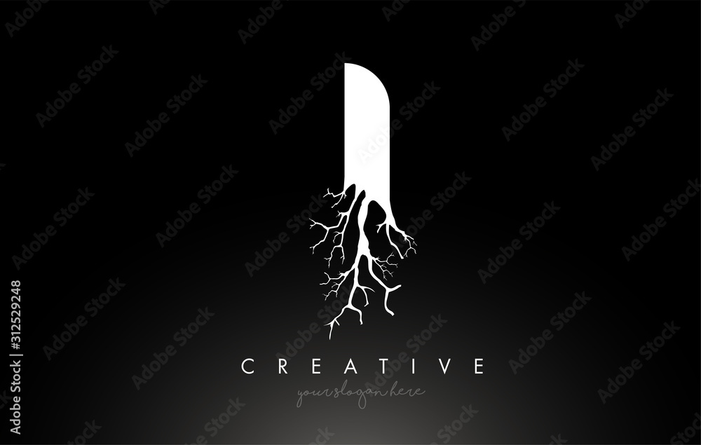 Letter I Design Logo with Creative Tree Branch. I Letter Tree Icon Logo ...