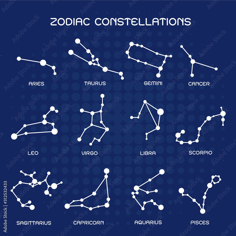 Constellation of zodiac,icon signs vector illustration Stock Vector ...