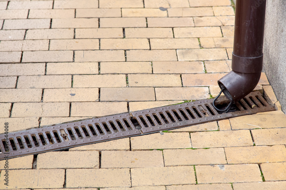 drainage pipe for draining rainwater from the roof of the building to ...