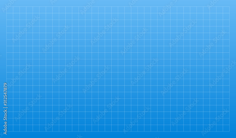 White lines on a blue background. Architectural technical grid of ...