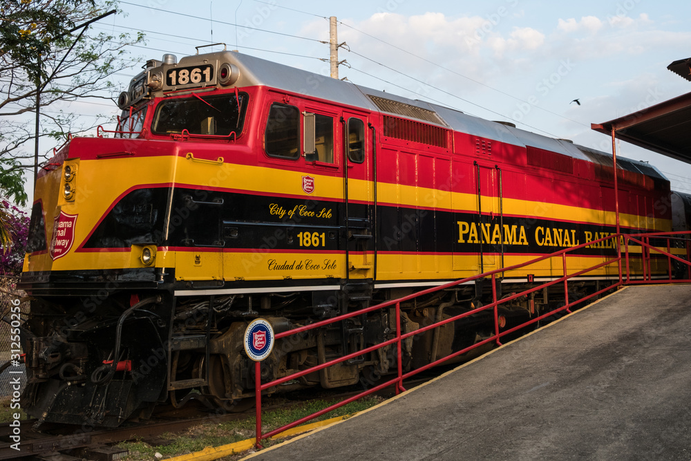 locomotive of the Panama Canal Railroad train, Panama City, March, 2019 ...