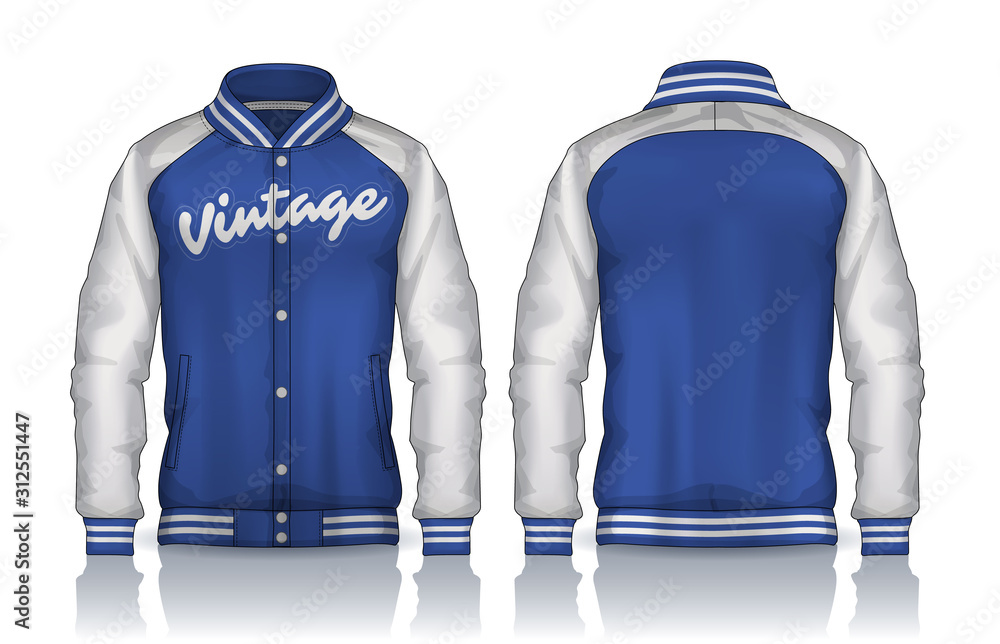 Varsity Jacket Design,Sportswear Track front and back view. Stock ...