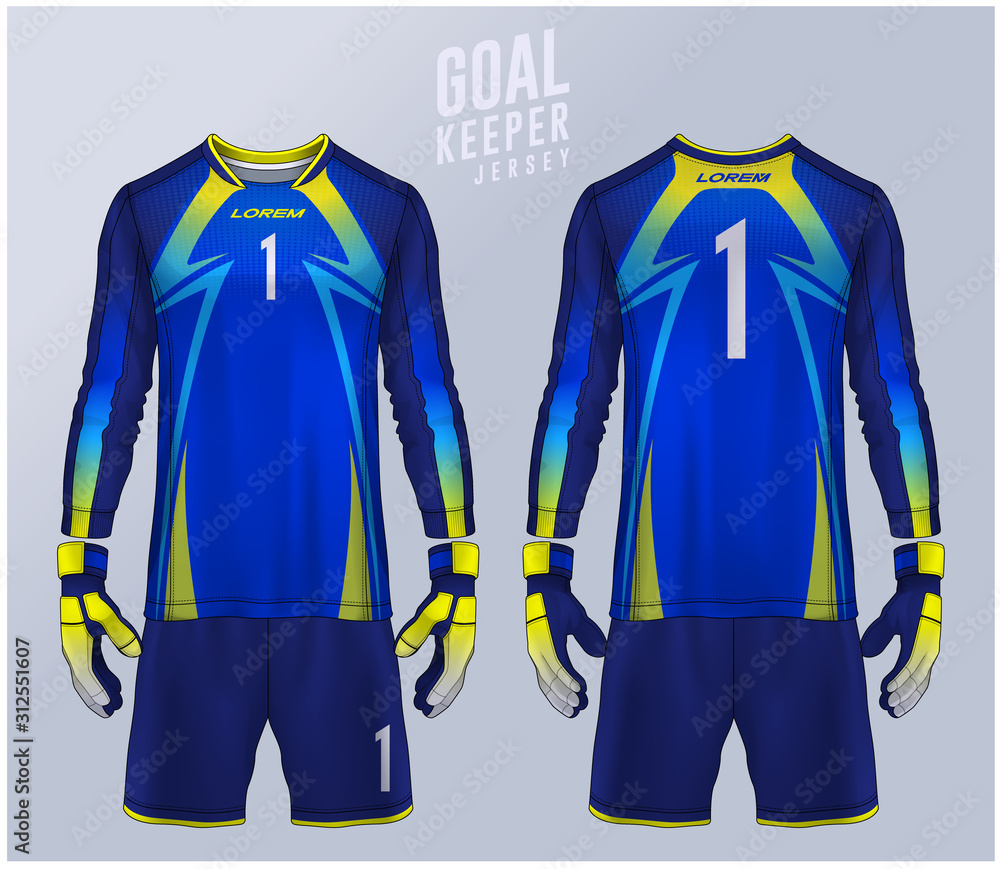 Goalkeeper jersey,t-shirt sport design template, Long sleeve soccer ...