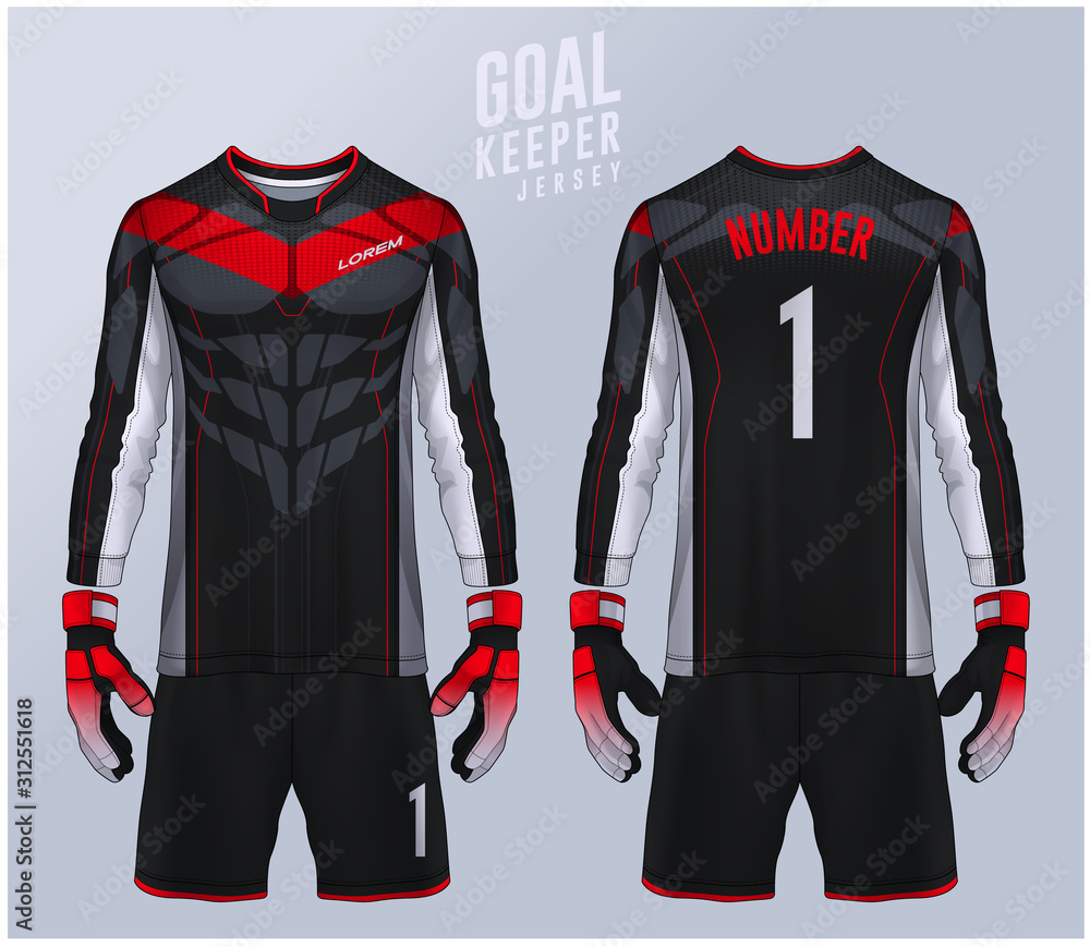 Goalkeeper jersey,t-shirt sport design template, Long sleeve soccer ...