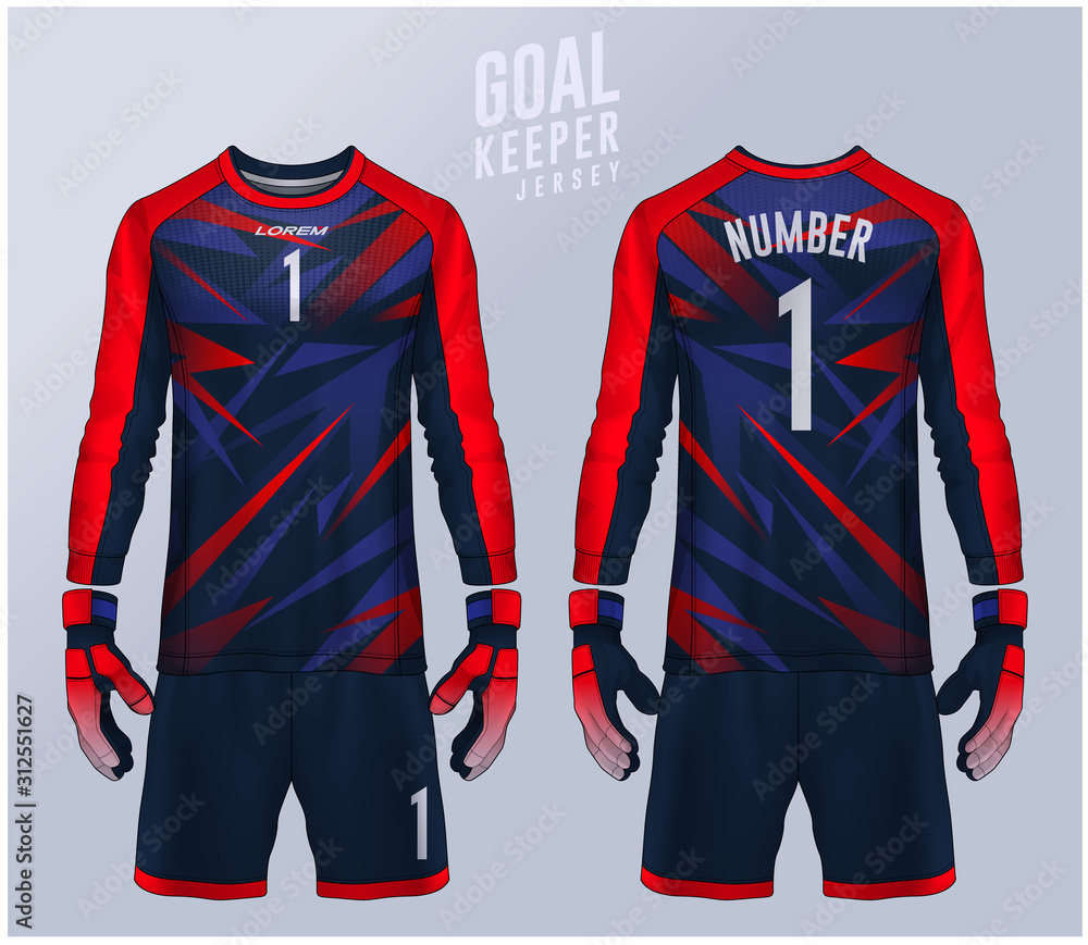 Goalkeeper jersey,t-shirt sport design template, Long sleeve soccer ...