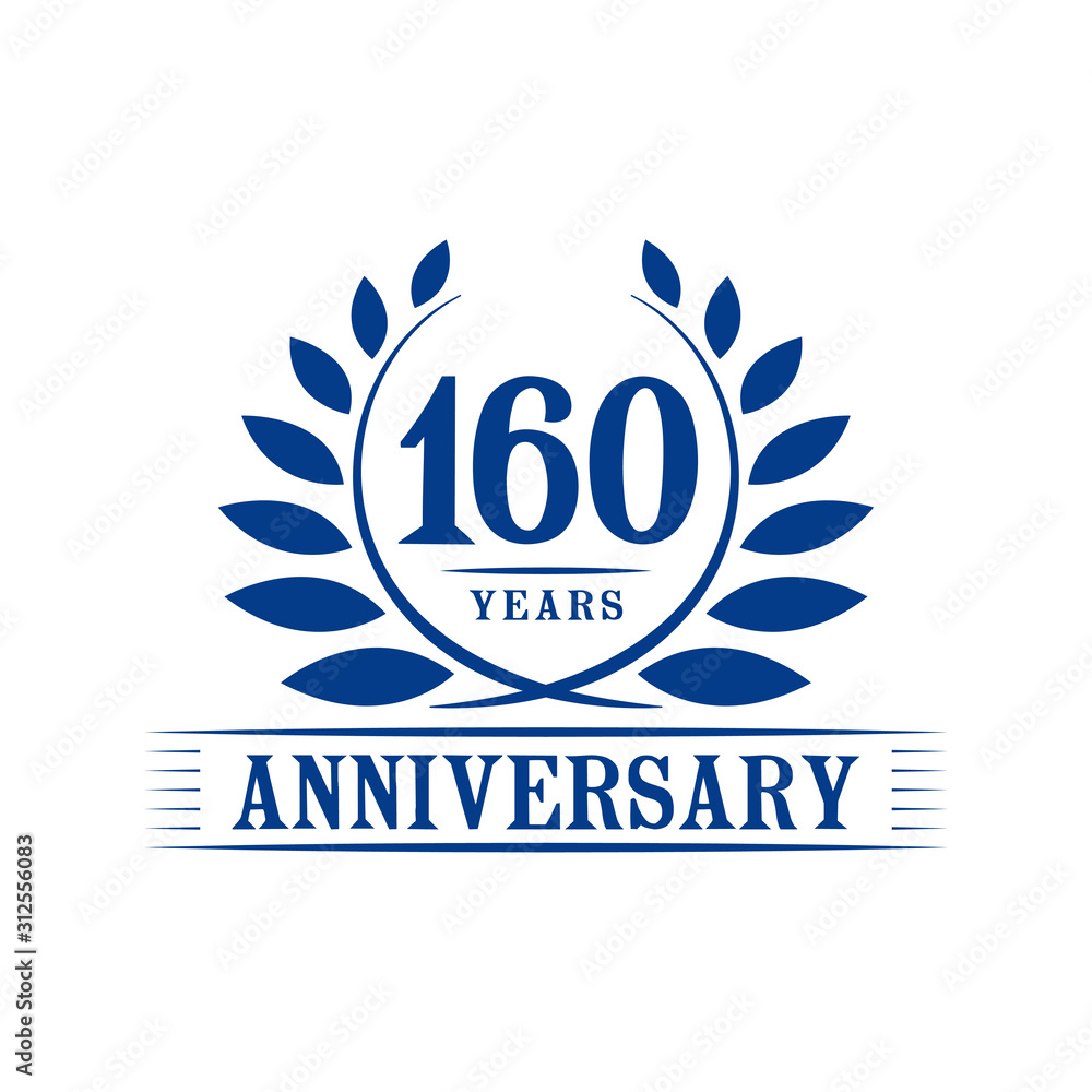 Vetor de 160 years logo design template. One hundred sixtieth ...