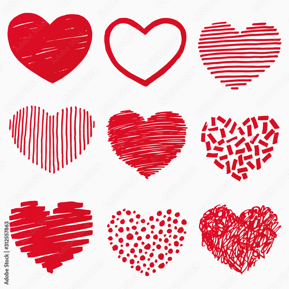 Hand Drawn Red Heart