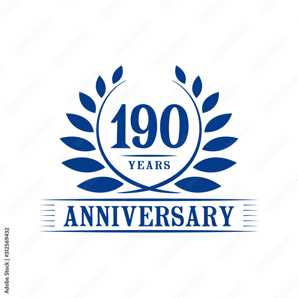190 years logo design template. One hundred ninetieth anniversary ...