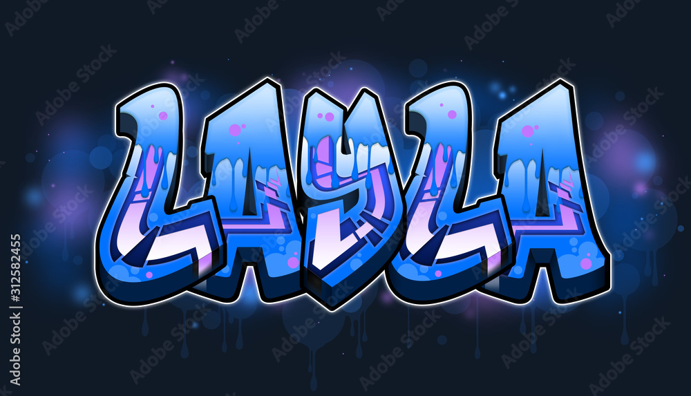 Graffiti Name Layla Stock Illustration | Adobe Stock