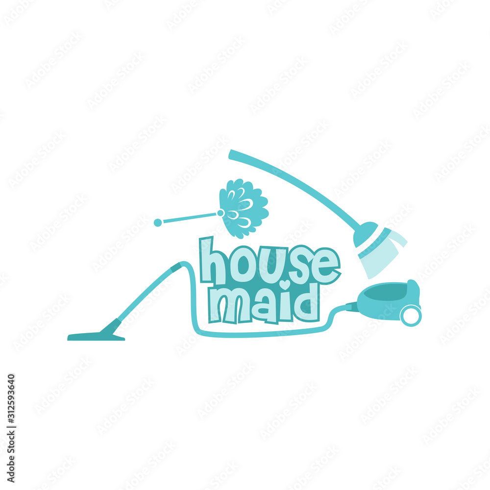 Housemaid Logo Stock Vector Illustration. unique maid logo. cleaning ...