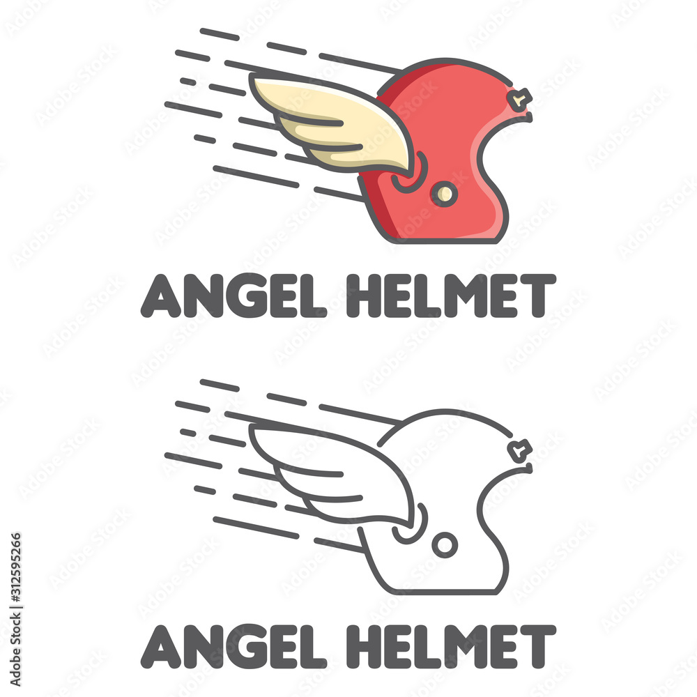 Angel helmet logo, Biker helmet logo, Motorcycle helmet logo Stock ...