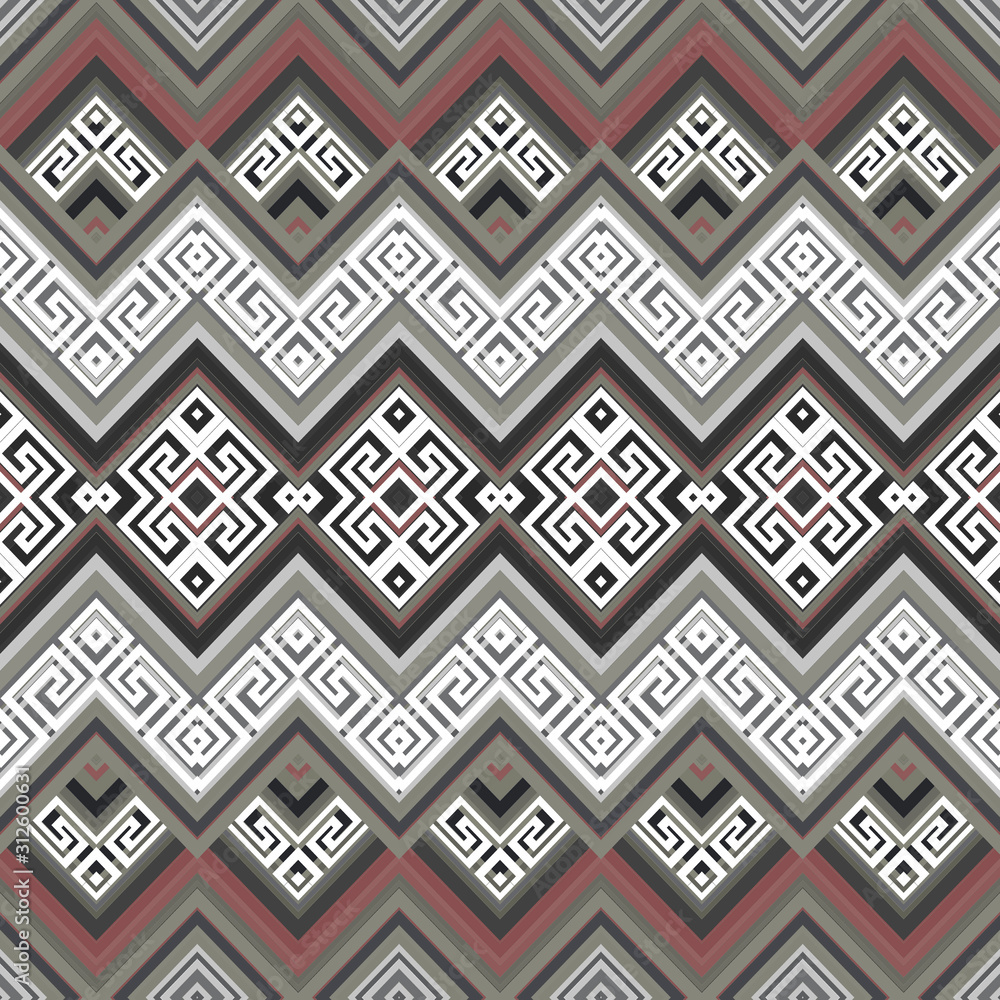 Zigzag vector seamless border pattern. Ornamental geometric greek ...