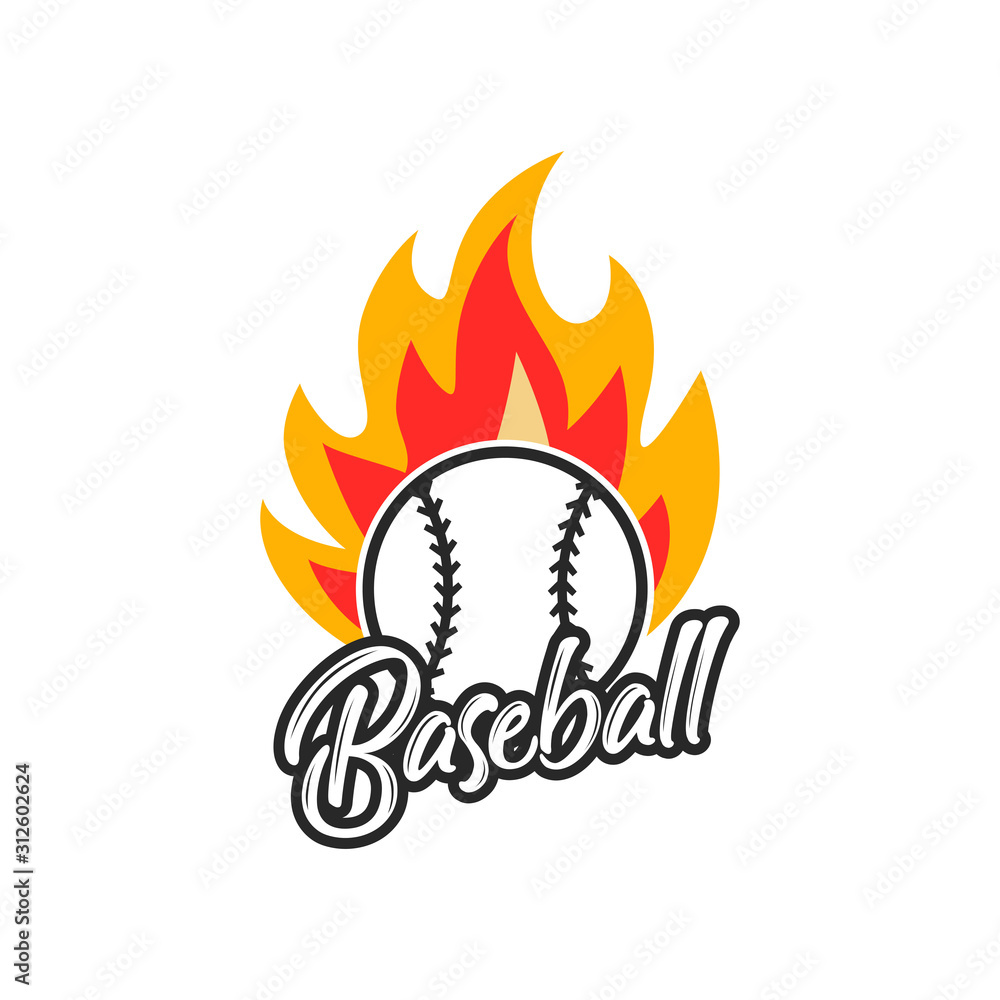Baseball Logo Design Vector Template Stock Vector | Adobe Stock