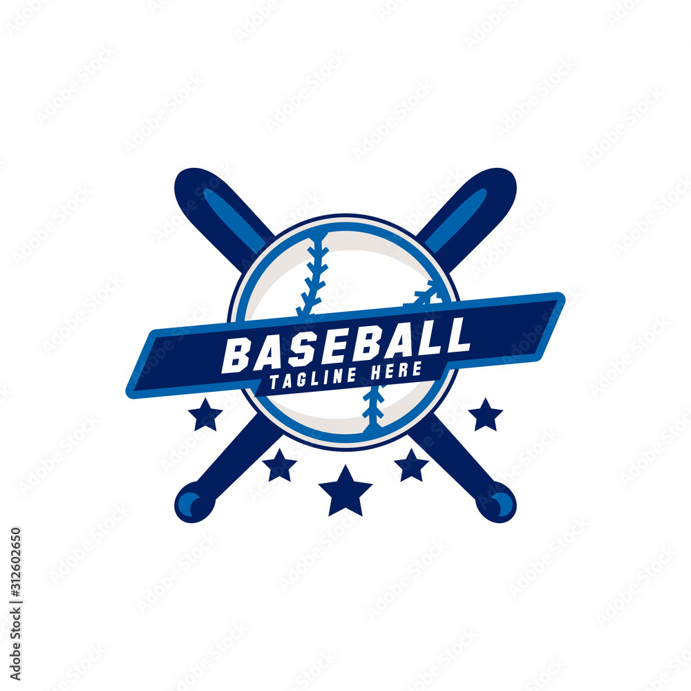 Baseball Logo Design Vector Template Stock Vector | Adobe Stock