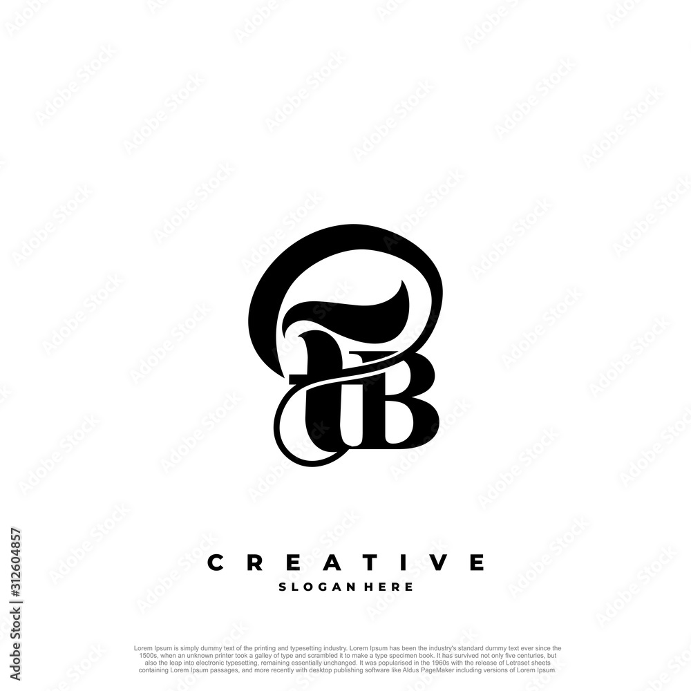 Logo Text Initial Letter FB Luxury Monogram. overlapping interlock logo ...