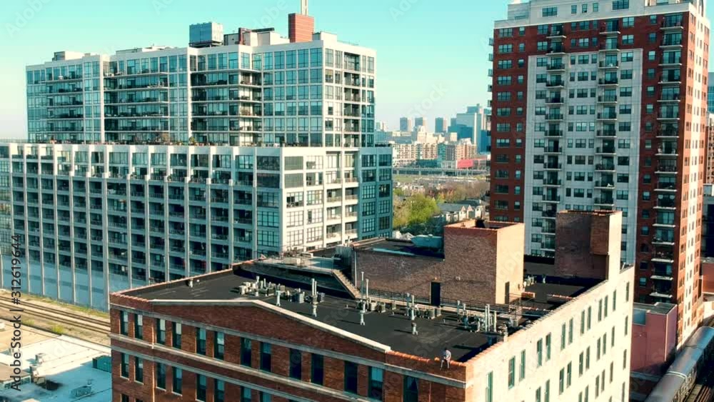 An aerial view of the Chicago's "South Loop" which showcased ...