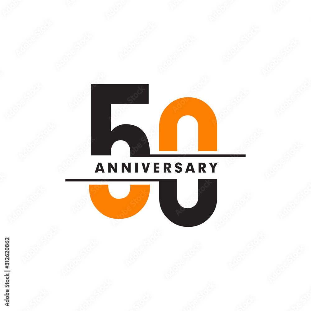 50th celebrating anniversary emblem logo design vector illustration ...