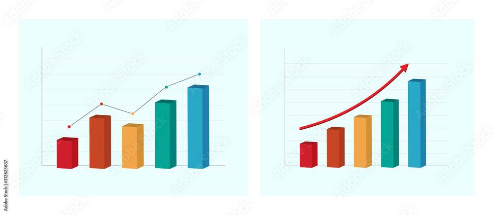 Business graph and chart. Successful concept. Vector illustration Stock ...