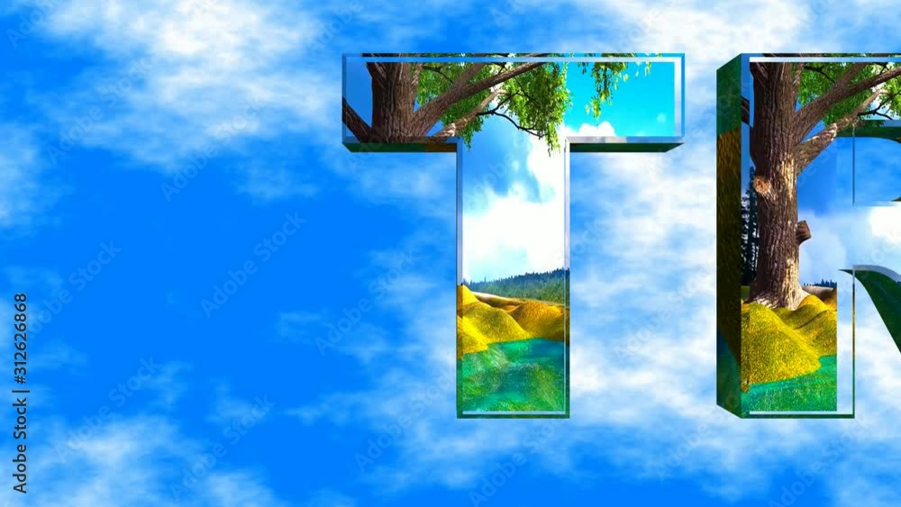 Animated VFX design with a Travel theme, the word TRAVEL with inset ...