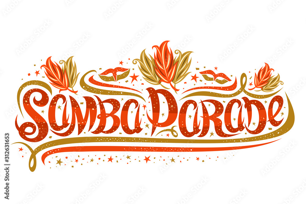 Vector greeting card for Samba Parade in Rio de Janeiro, decorative ...