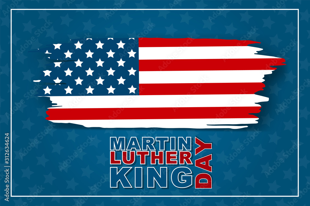 Martin Luther King Day Jr. banner. American flag torn edges design with ...