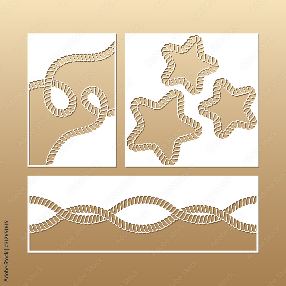 Vecteur Stock Laser cut vector panels (ratio: 1:1, 2:1, 1:3). Cutout ...