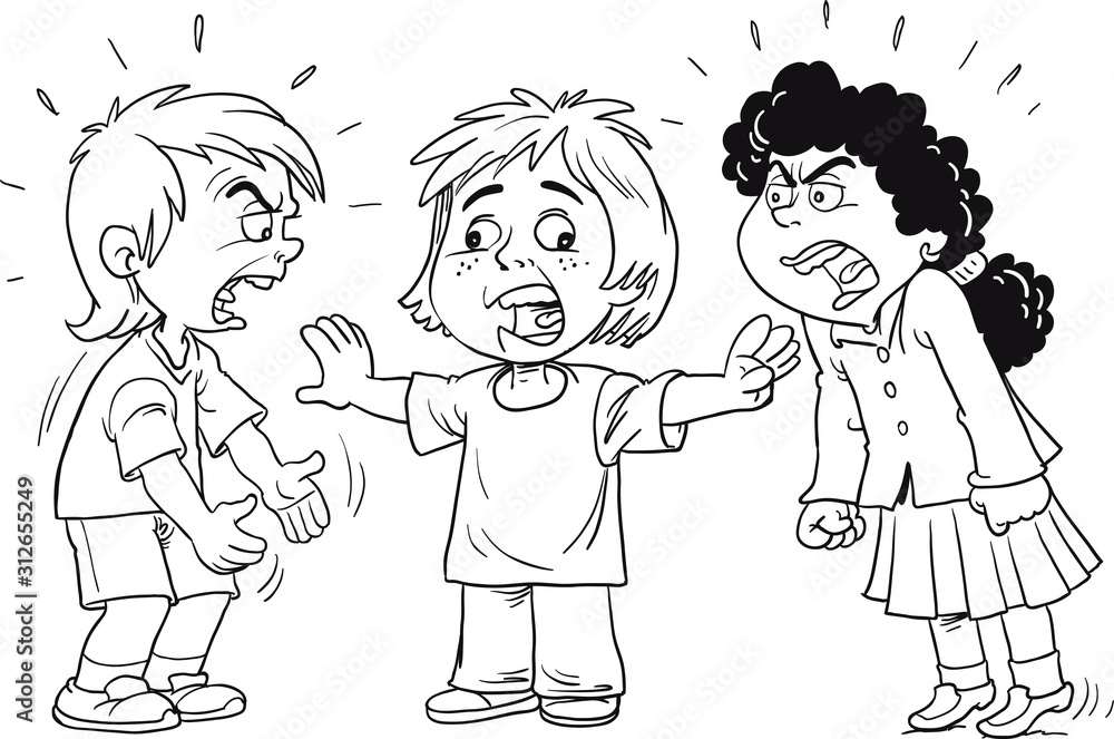 Kids Argue Clipart