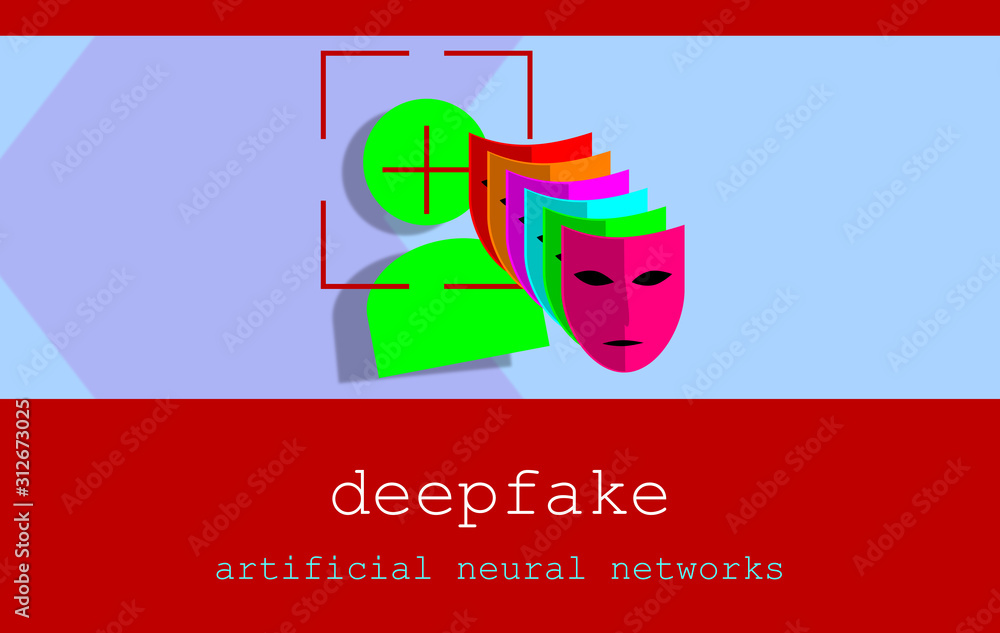 Acronym Deepfake, Deep Fake and false, profound learning. Replacing ...