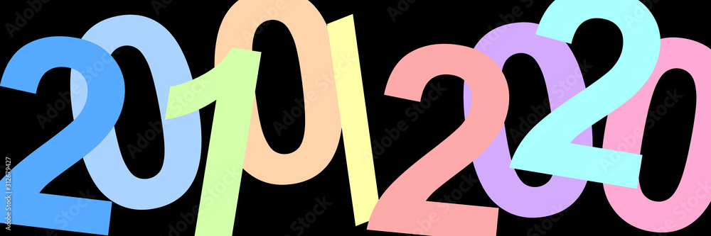 A time. Decade of the 20s of the 21st century. Illustration with the ...