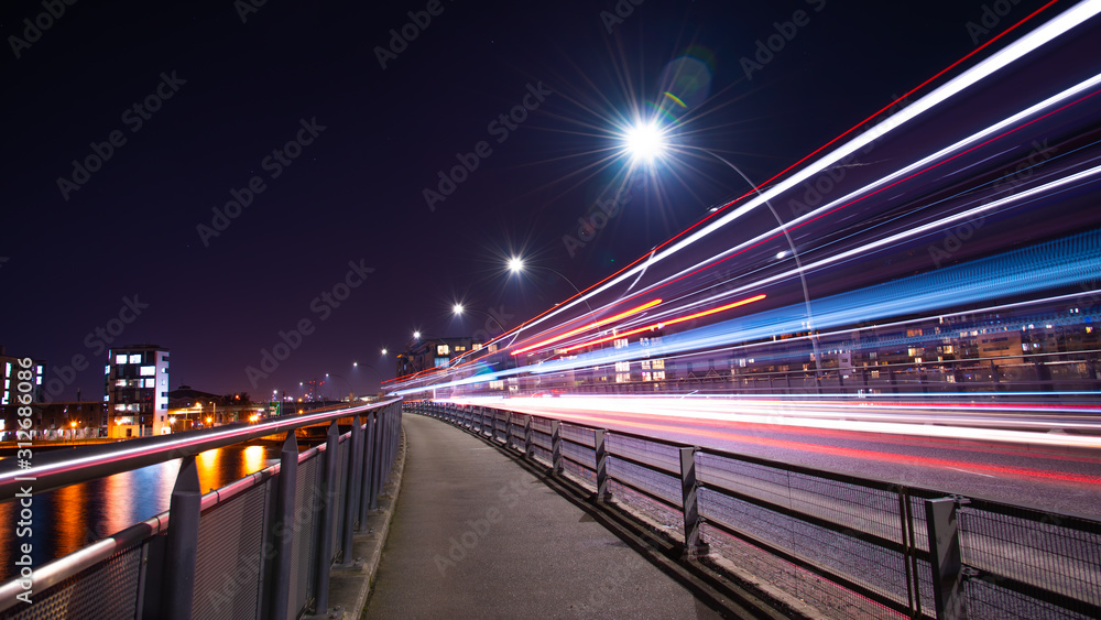 Bus light trails Stock Photo | Adobe Stock